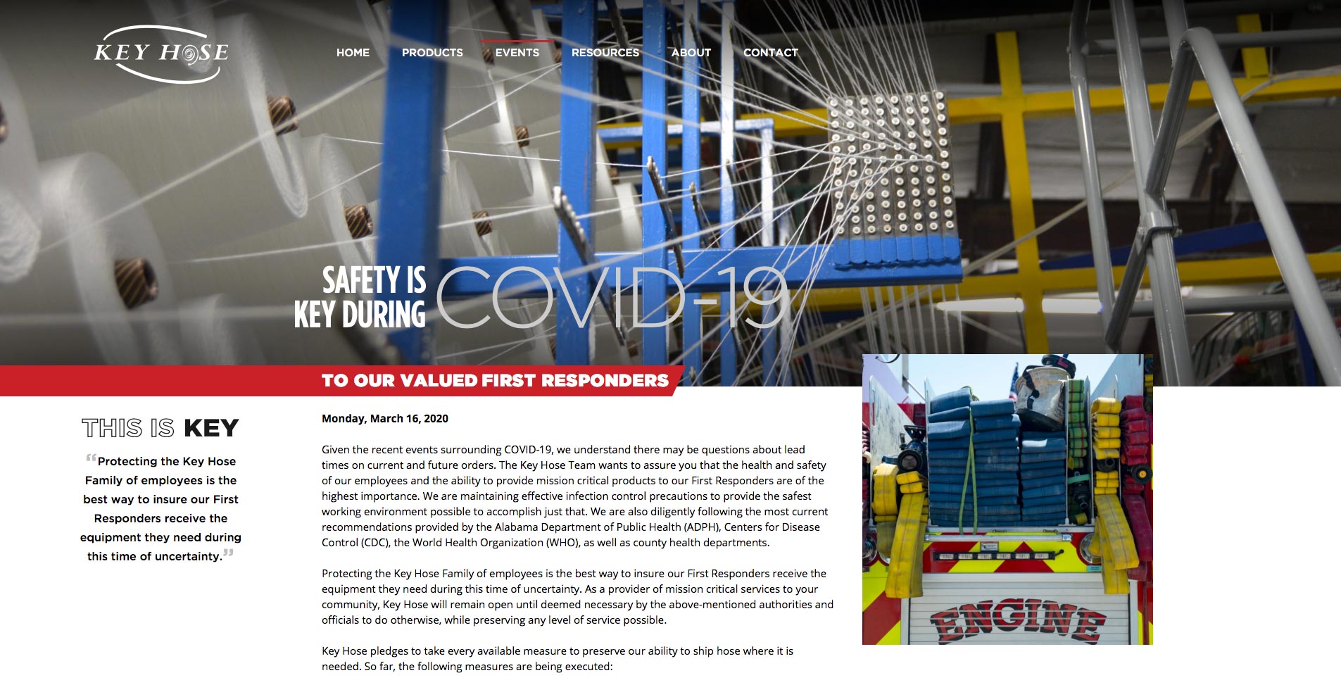 Key Hose - Safety is KEY During COVID-19 - Announcement
